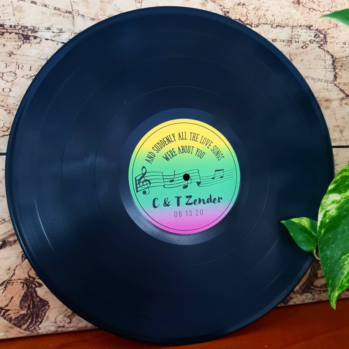Custom Label on Vinyl Signing Record - Write messages for special occa ...